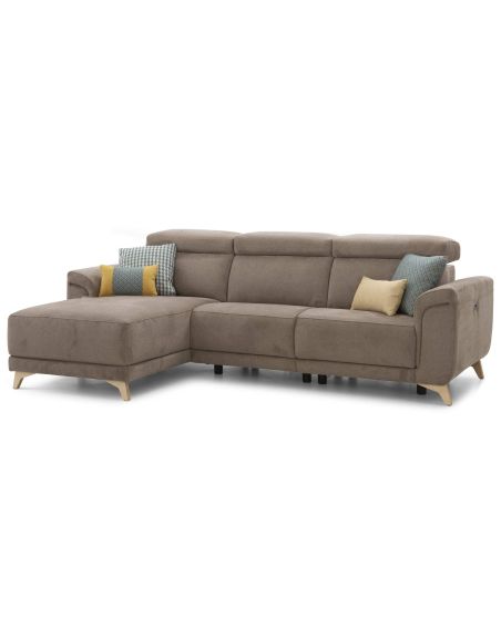 Canapé d'angle relax électrique moelleux densité 45 kg/m3 Akoya