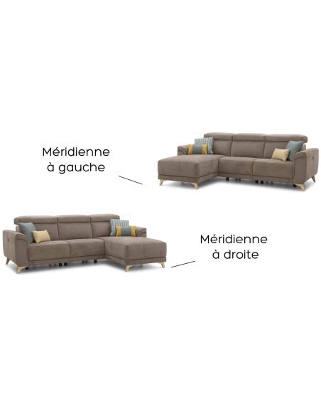 Canapé d'angle relax électrique moelleux densité 45 kg/m3 Akoya
