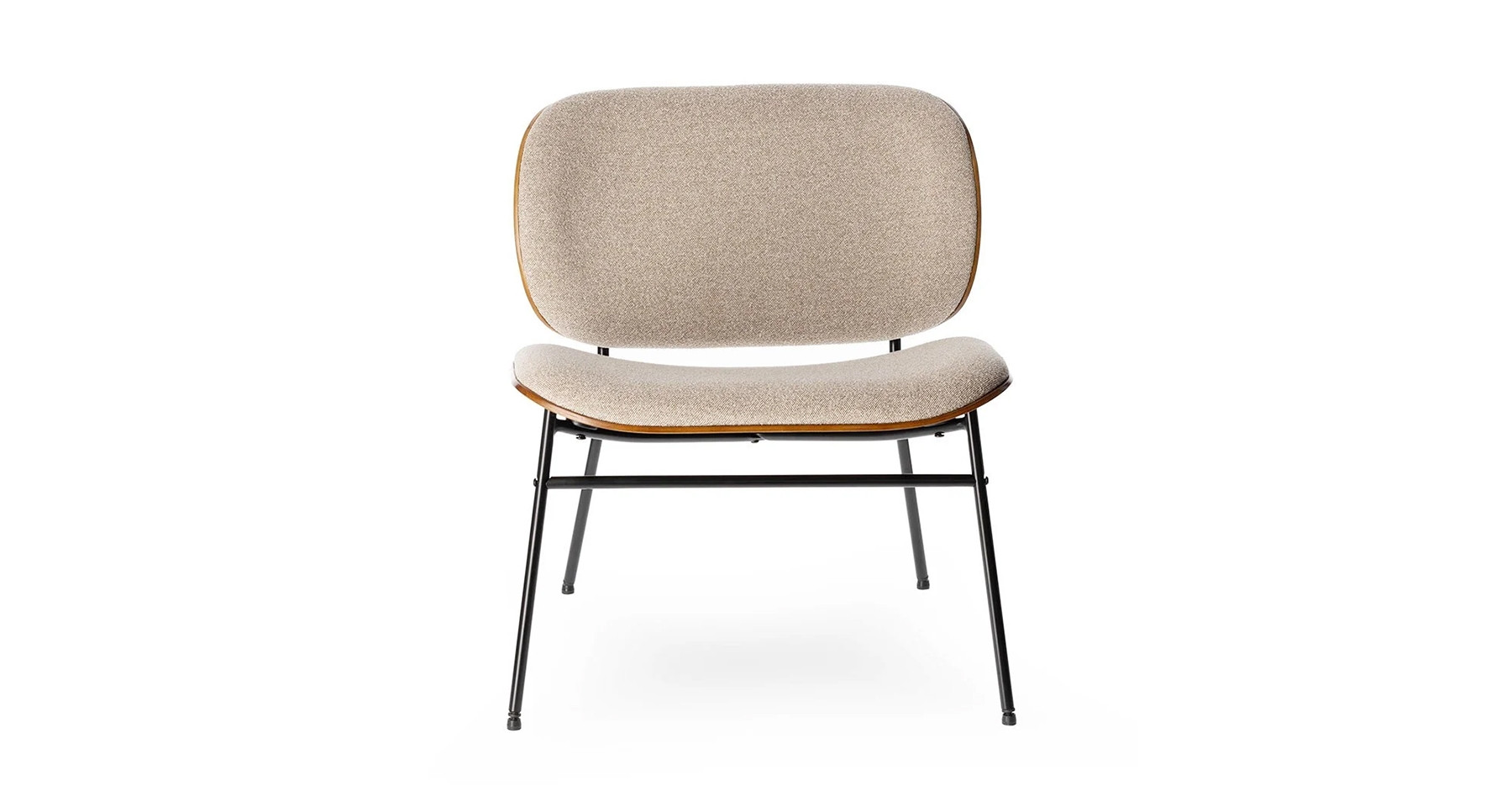Fauteuil bas design années 70 en tissu et métal noir Kuji - Athezza