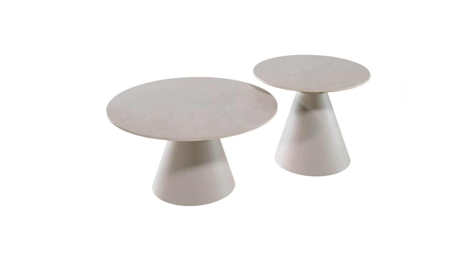 Table basse ronde en céramique pied conique Amora - Gescova