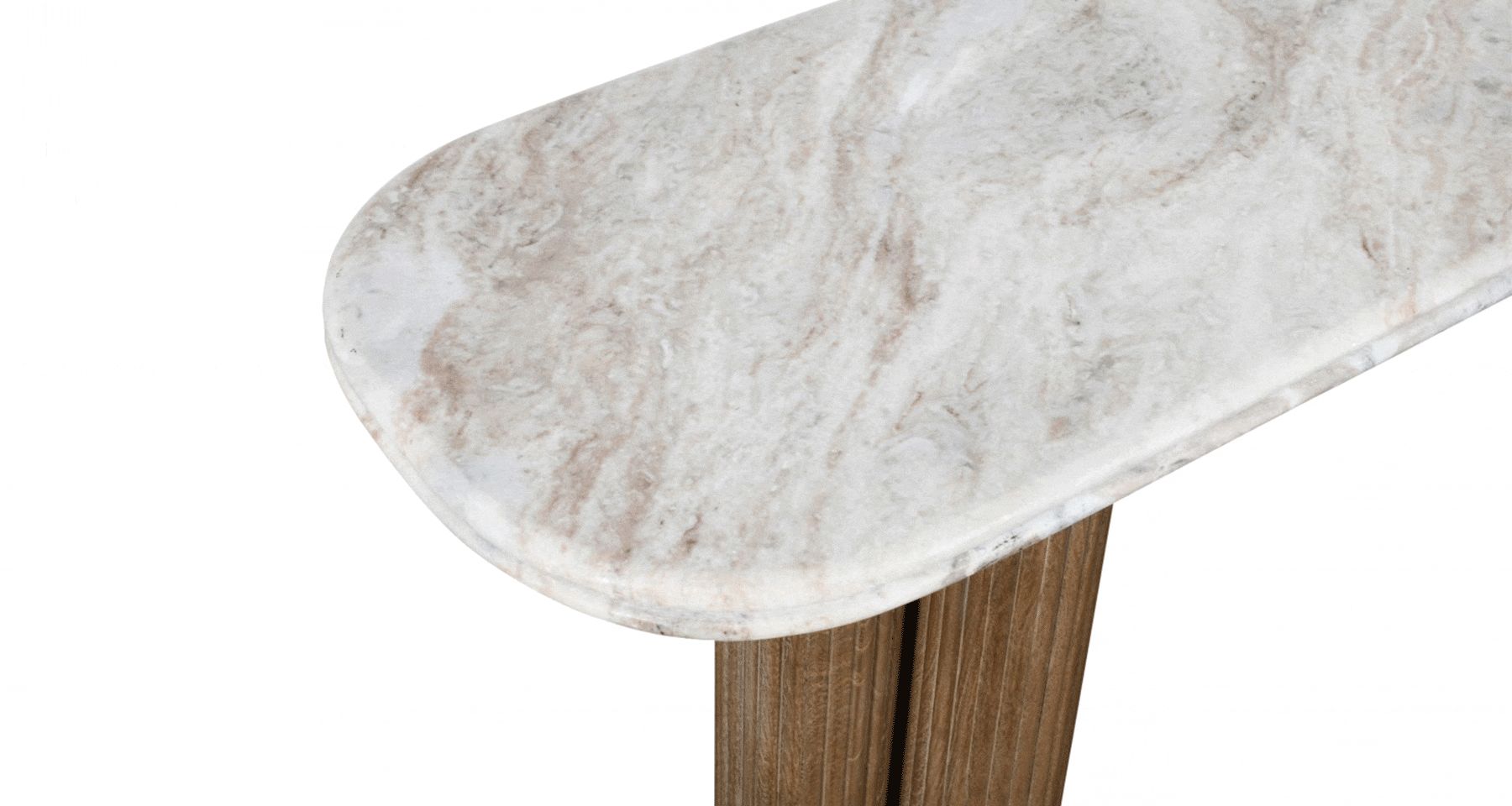 Console en marbre et bois massif Buren - Signature
