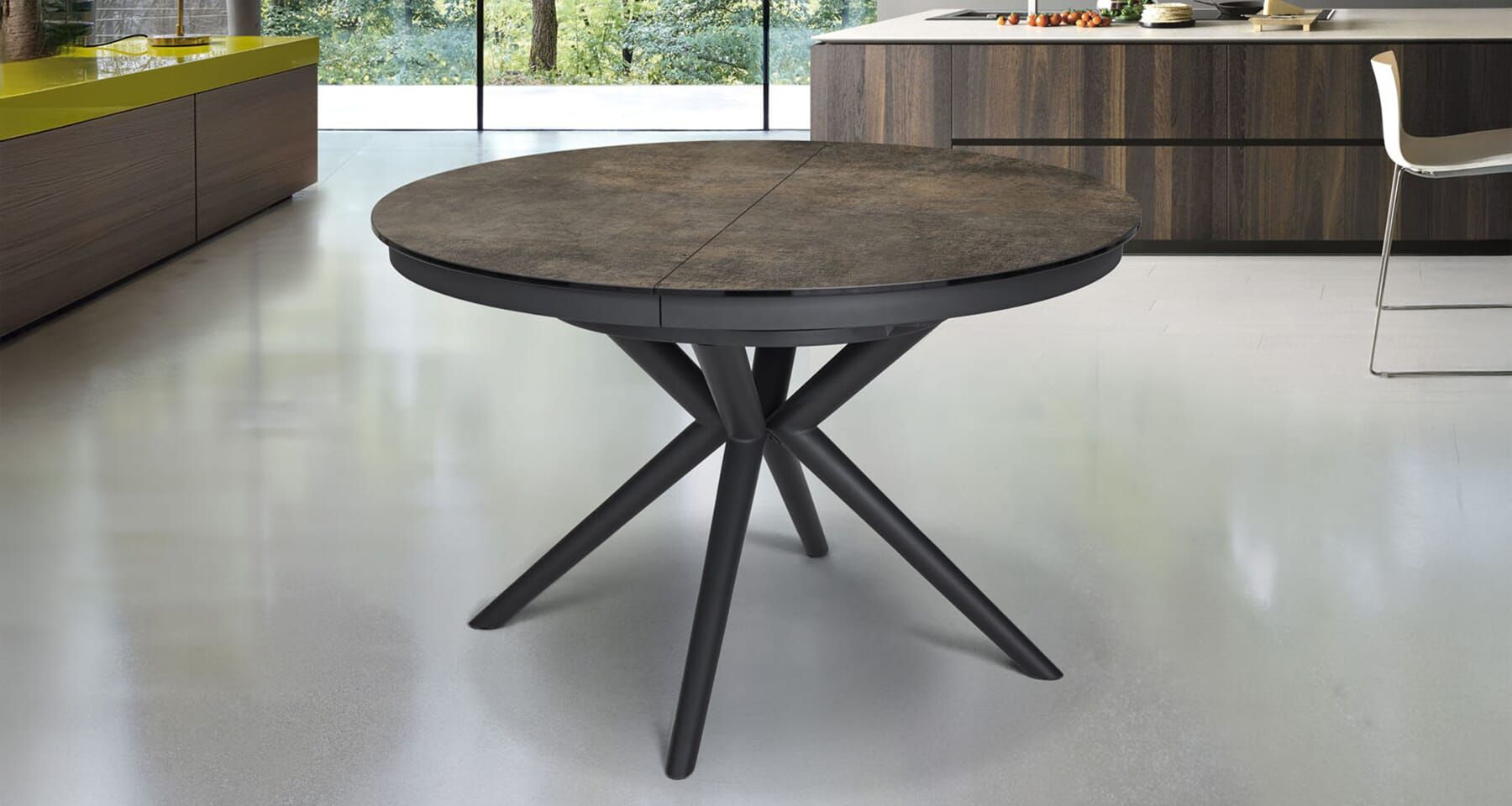Table ronde 120 cm extensible Orchidée - Girardeau
