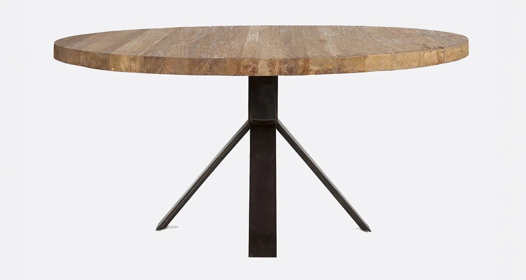 Table ronde teck massif recyclé design Jati – Dareels