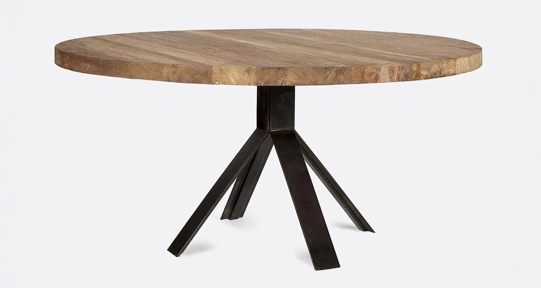Table ronde teck massif recyclé design Jati – Dareels